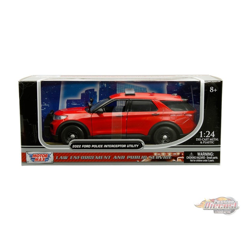 2022 Ford Police Interceptor Utility with Light Bar - Red - Motormax 1 ...