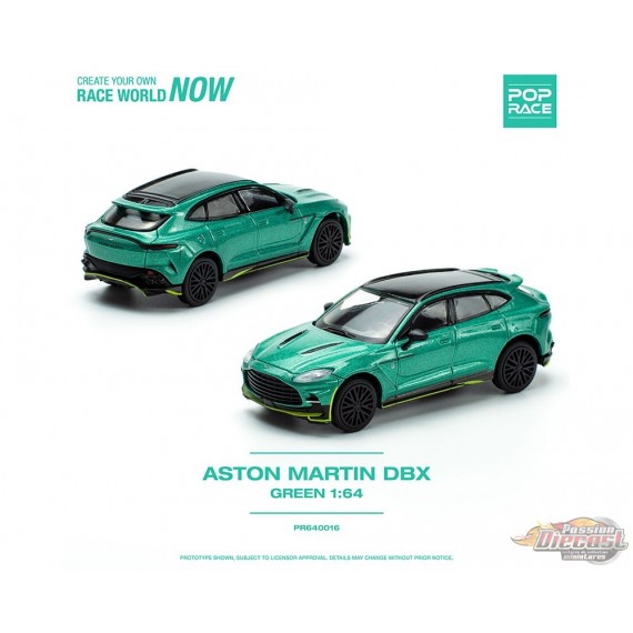 ASTON MARTIN DBX RACING GREEN - Pop Race 1:64 - PR640016 - Passion Diecast