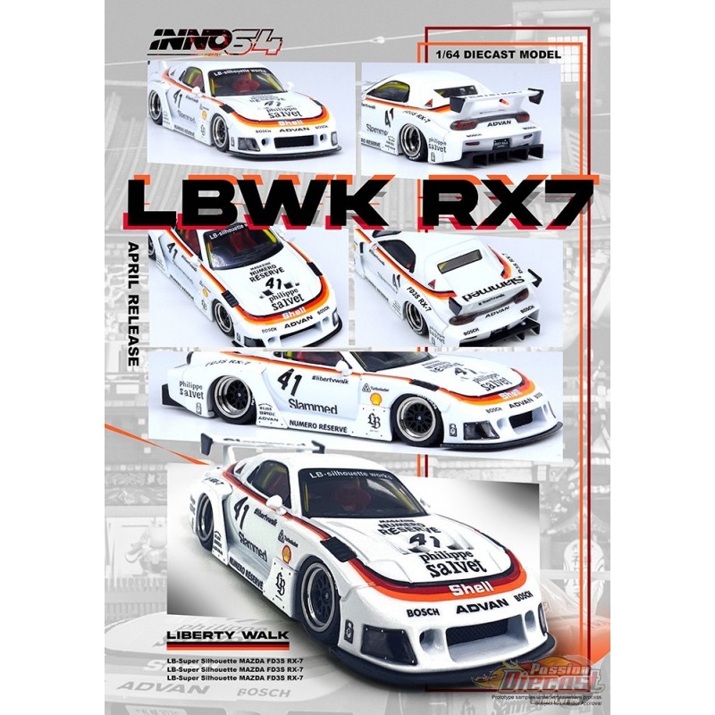 MAZDA RX7 (FD3S) LB-SUPER SILHOUETTE BLANC - INNO 64 - 1/64 - IN64-LBWK ...