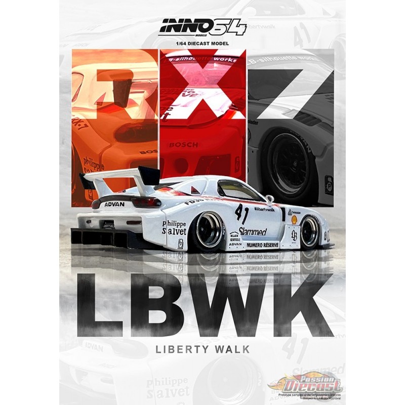 MAZDA RX7 (FD3S) LB-SUPER SILHOUETTE BLANC - INNO 64 - 1/64 - IN64-LBWK ...