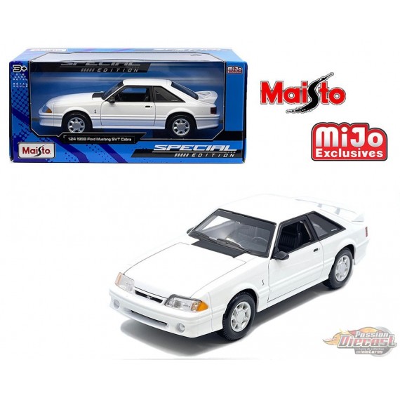 Ford Mustang SVT Cobra 1993 White Special Edition Mijo Exclusives Maisto 1 24 32906 WH
